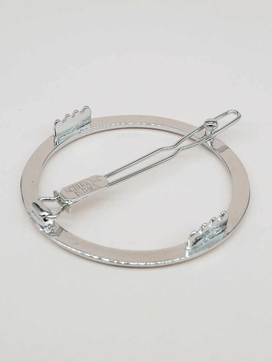 Barrette ronde lisse argenté - Alice (5 cm) – Scrunchie is back